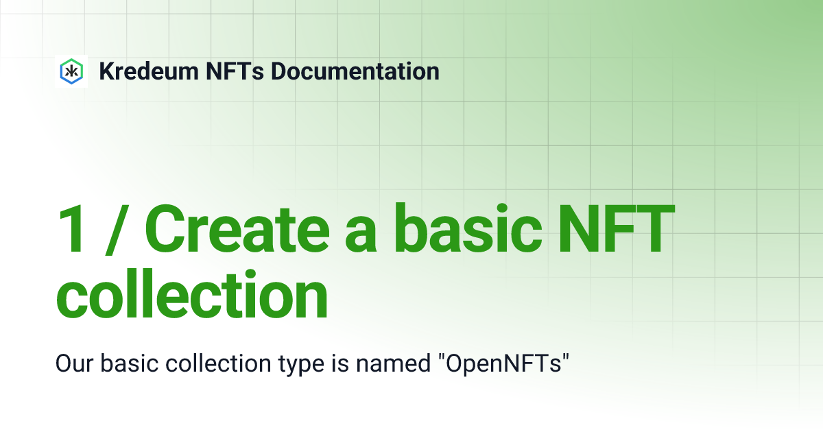 1 / Create a basic NFT collection | Kredeum NFTs Documentation